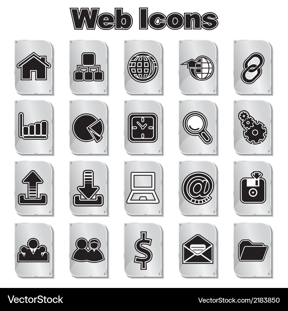 Set of web icons Royalty Free Vector Image - VectorStock