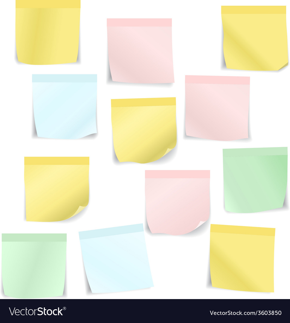 Set stick notes Royalty Free Vector Image - VectorStock
