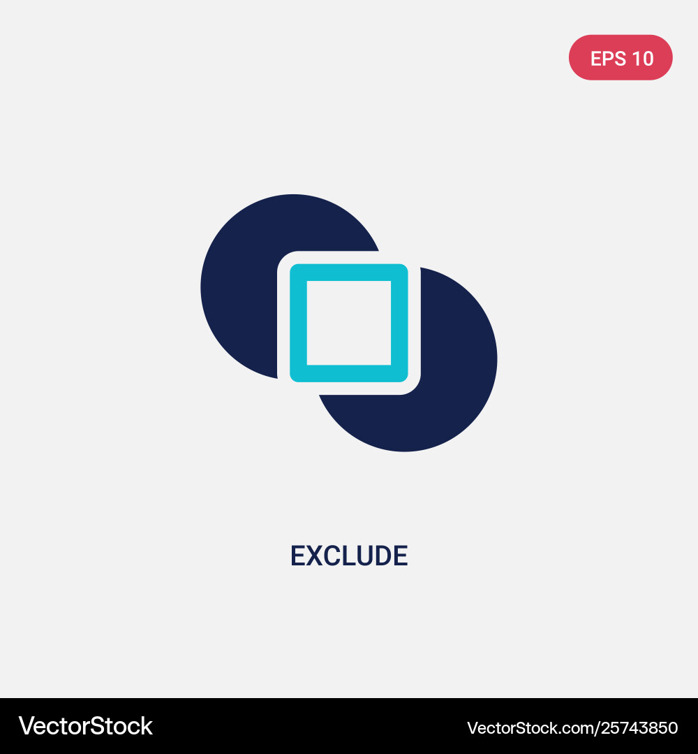 Two color exclude icon from geometric figure Vector Image