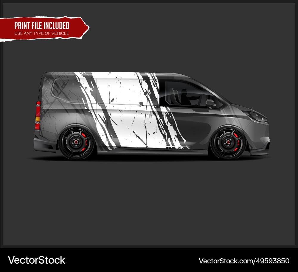 Vinyl vehicle wrap sticker design Royalty Free Vector Image
