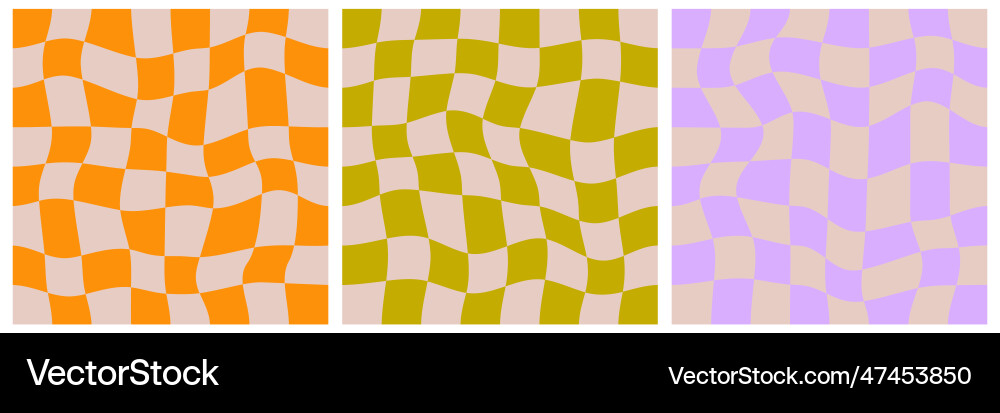 Y2k checkered retro background cute square groovy Vector Image
