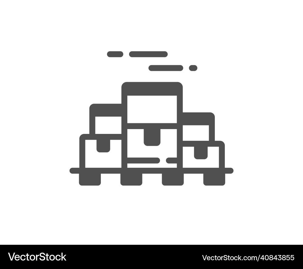 Boxes pallet icon wholesale goods sign Royalty Free Vector