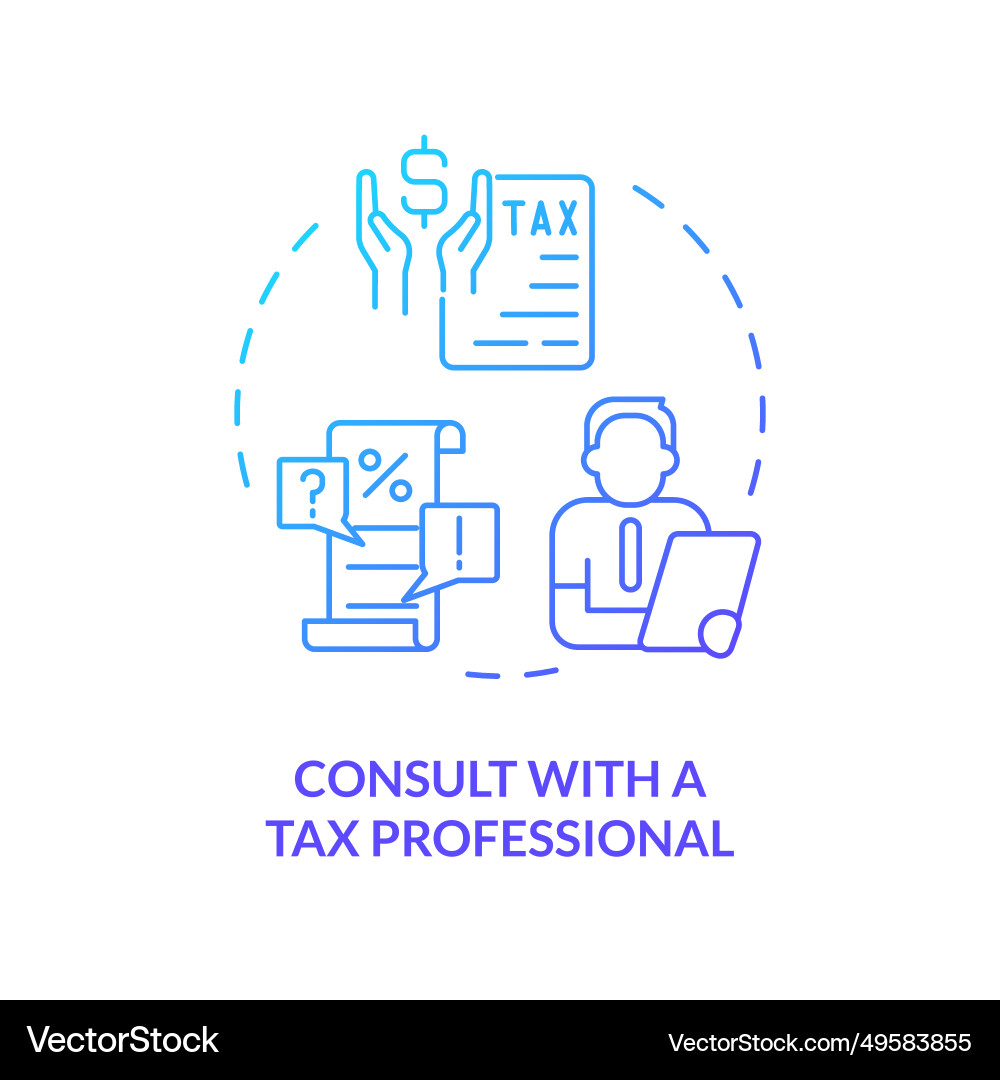 Consult with tax professional blue gradient Vector Image