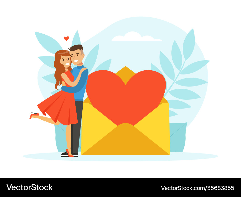 Couple in love having romantic date during Vector Image