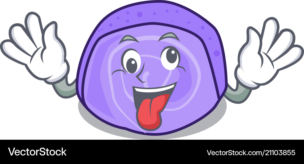 Crazy blueberry roll cake mascot cartoon Vector Image