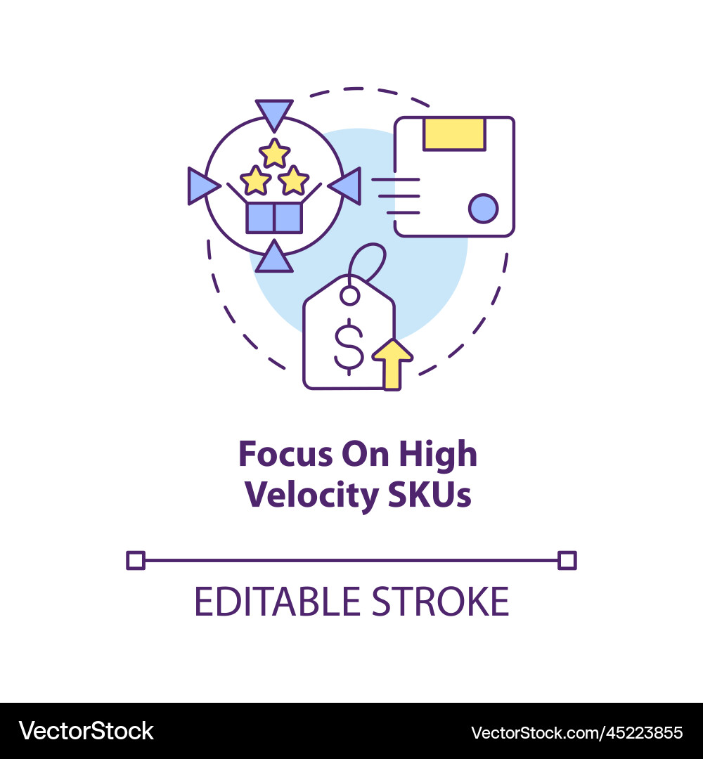 Focus on high velocity skus concept icon Vector Image