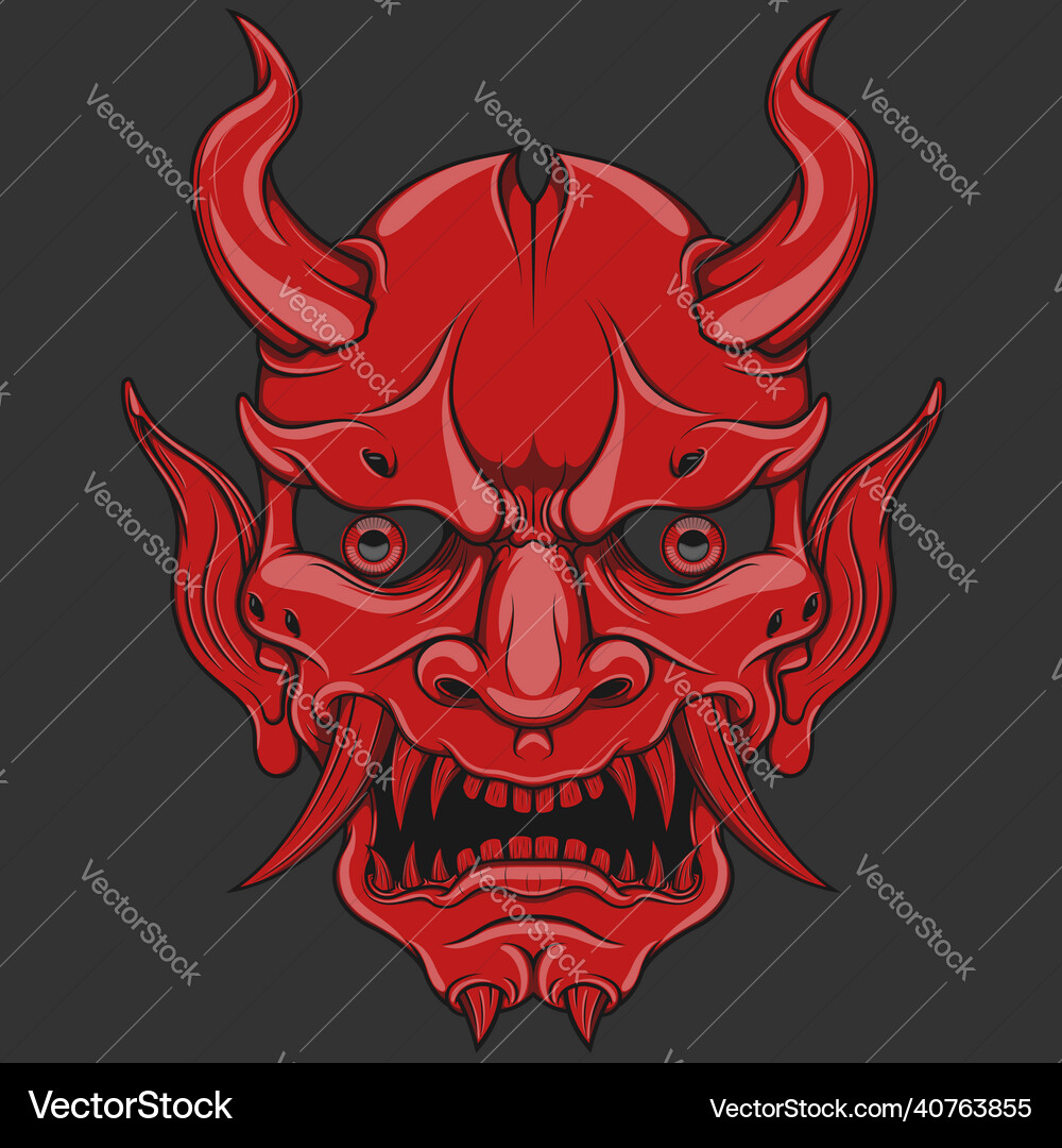 Oni japanese demon skin Royalty Free Vector Image