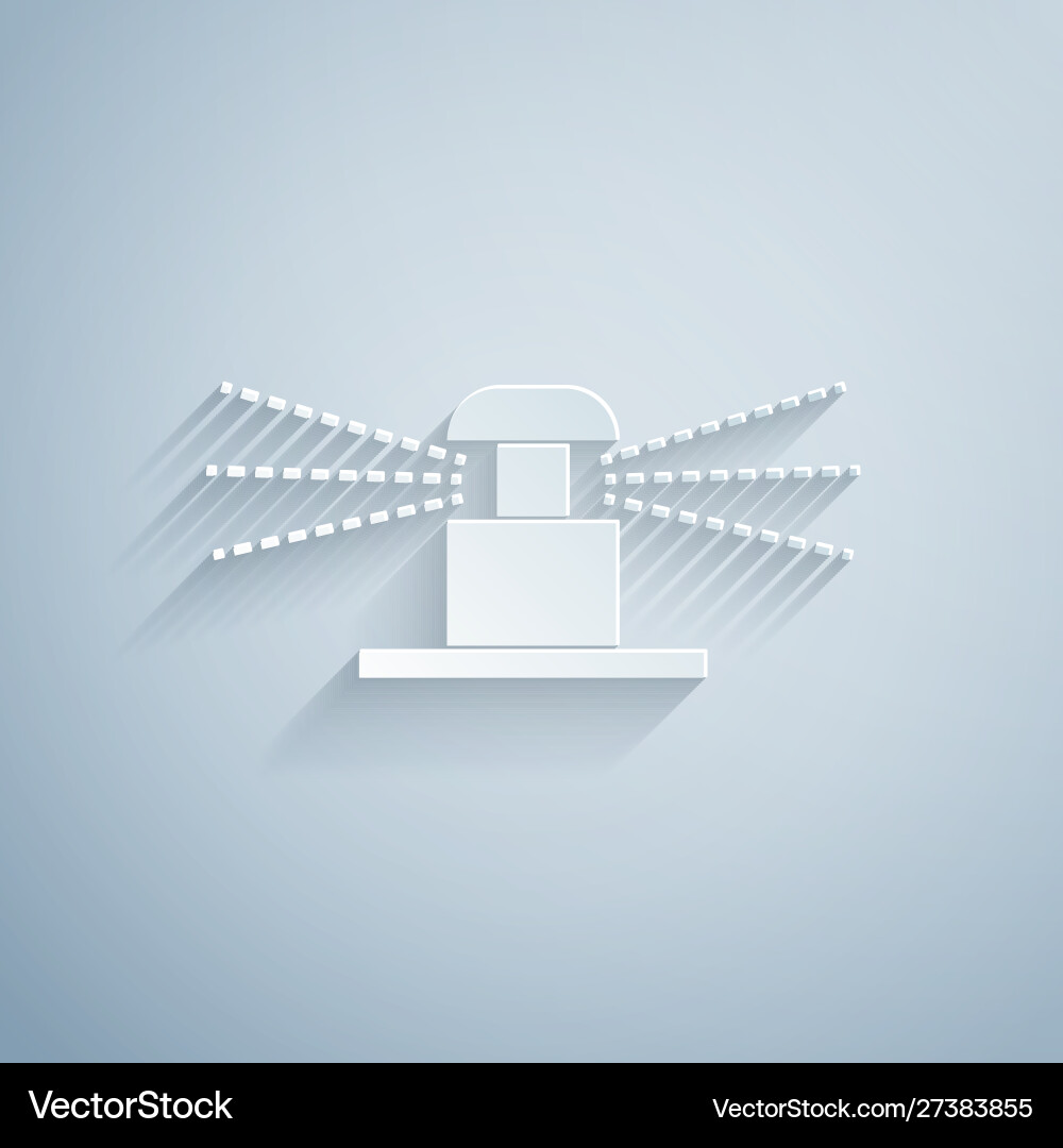 Paper cut automatic irrigation sprinklers icon Vector Image