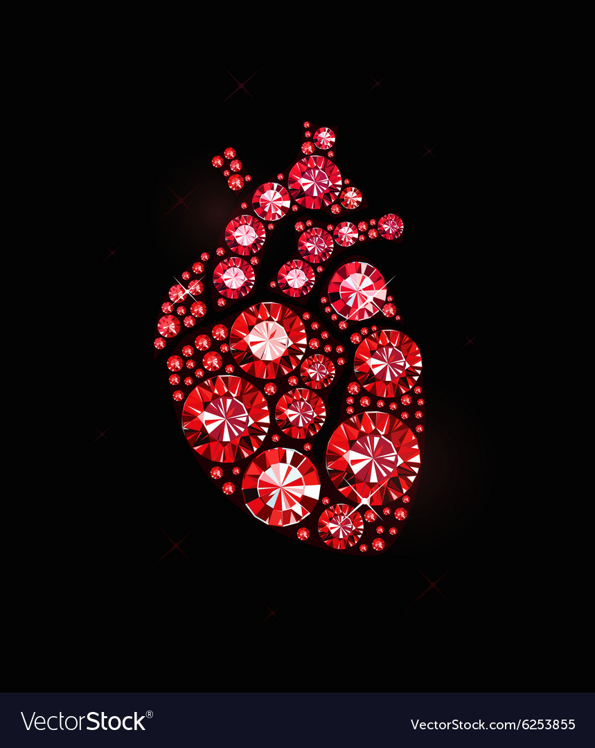 Ruby heart Royalty Free Vector Image - VectorStock