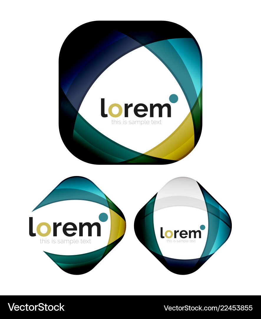Set of geometric shape convergence logo design Vector Image