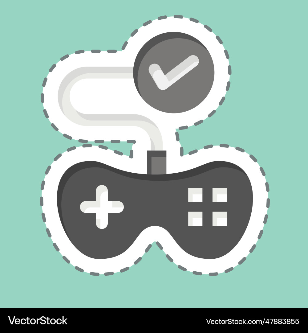 Sticker line cut testing related to art and media Vector Image