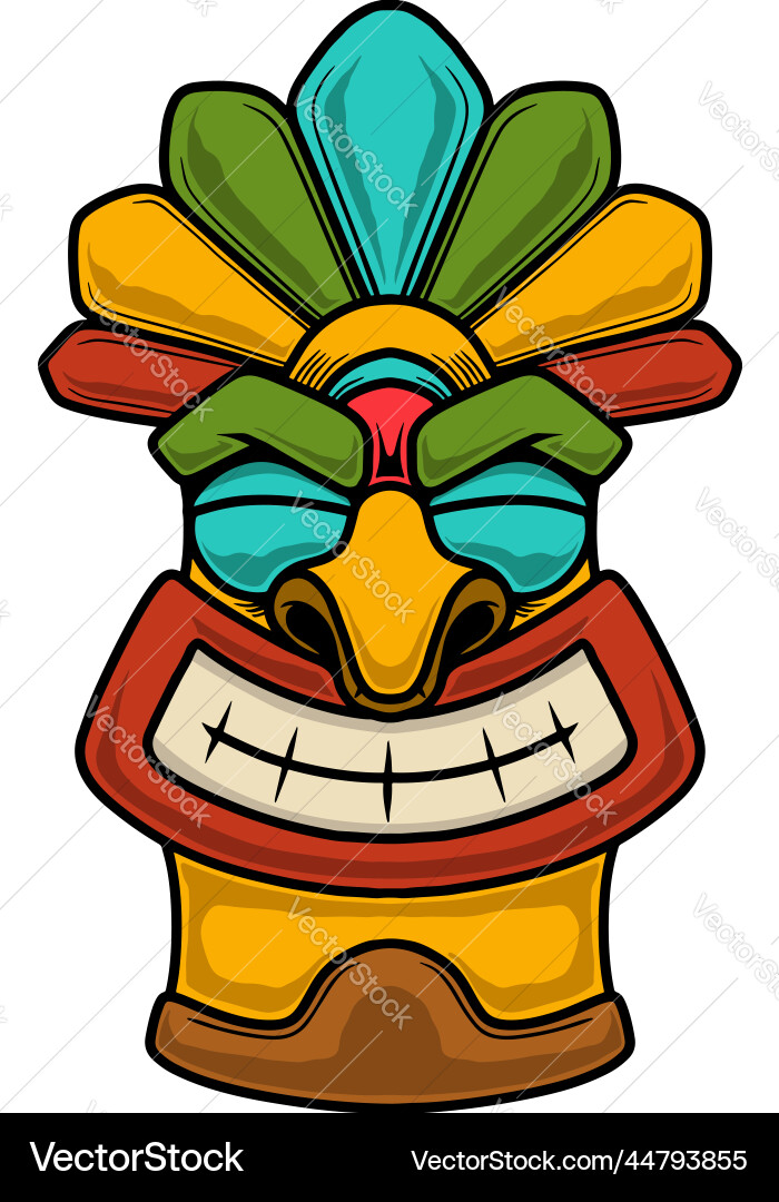 Tiki idol design element for poster card banner Vector Image