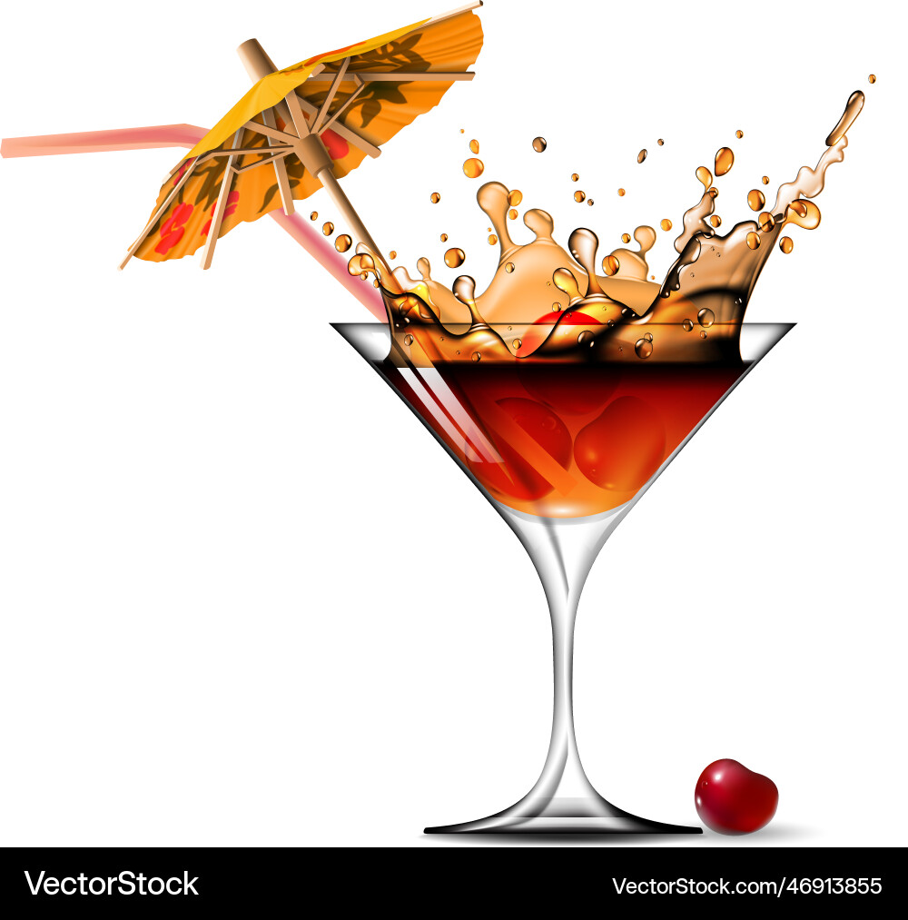 Transparent glass with a refreshing drink Vector Image