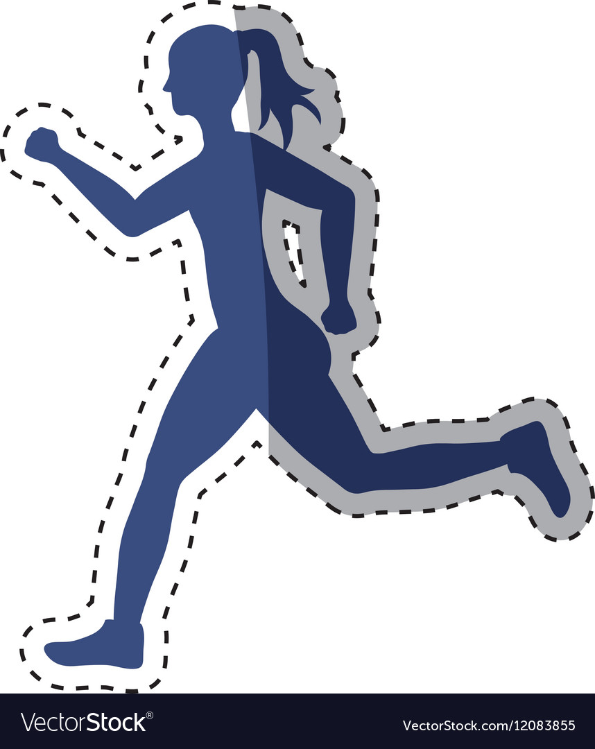 Woman running fitness Royalty Free Vector Image