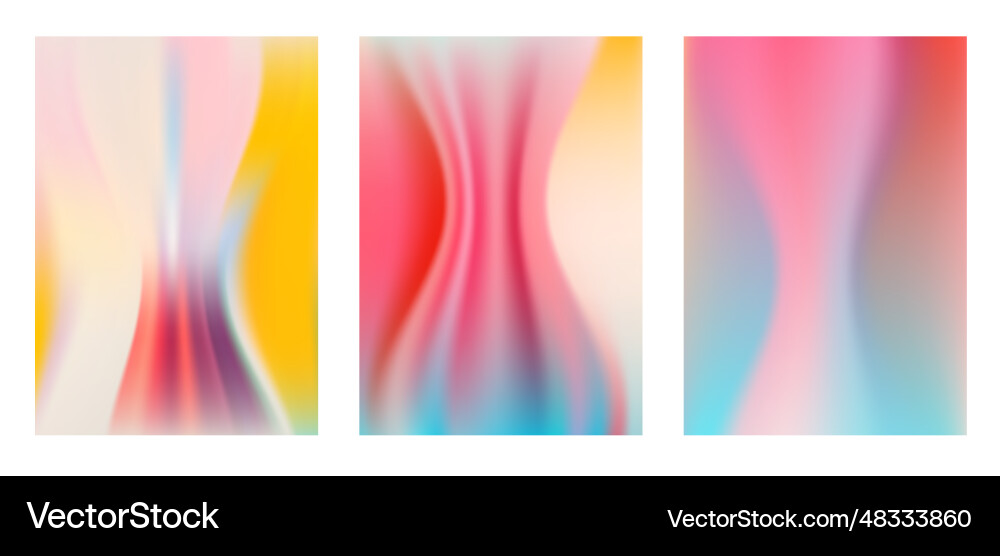 A set of abstract gradient backgrounds in pastel Vector Image