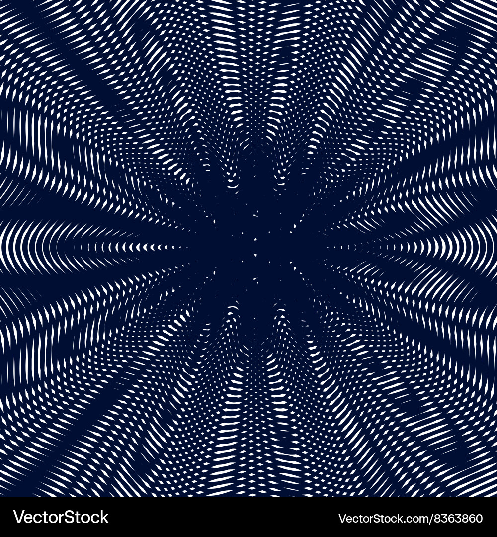 Black and white moire lines striped psychedelic Vector Image