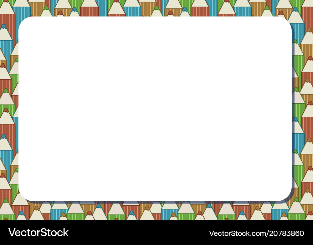 Blank white frame on background with cute cartoon Vector Image