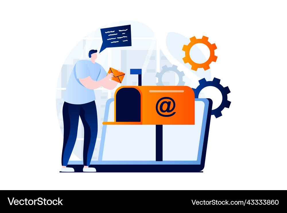 Email service concept with people scene in flat Vector Image