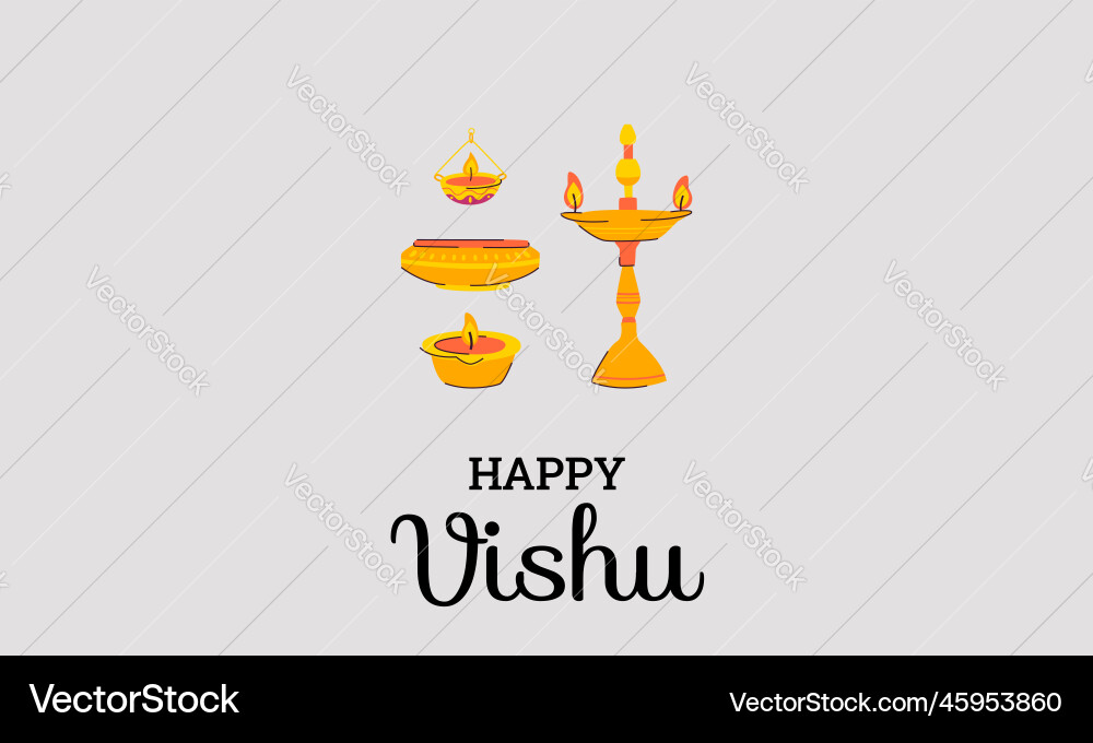 Happy vishu day banner template flat design Vector Image