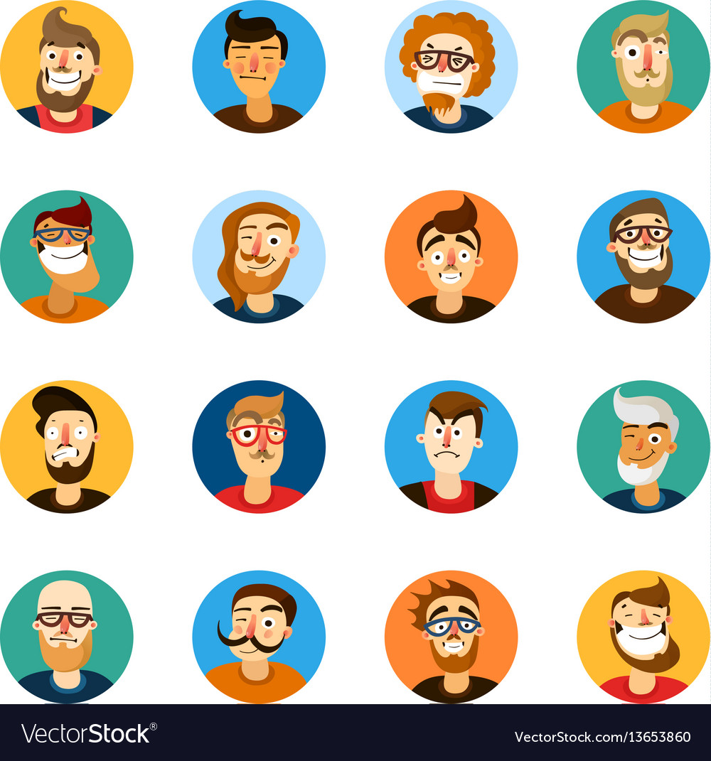 Men userpic set Royalty Free Vector Image - VectorStock