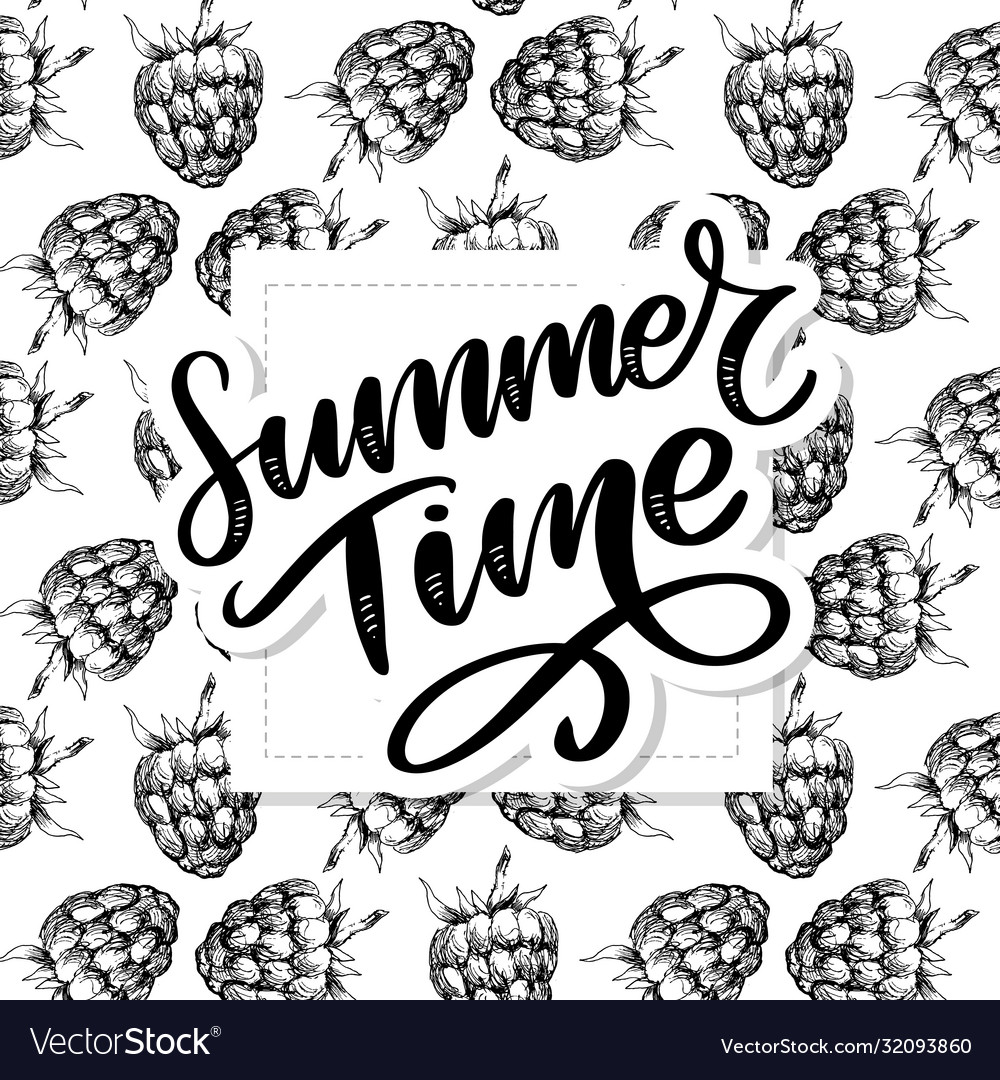 Raspberry seamless pattern for your design Vector Image