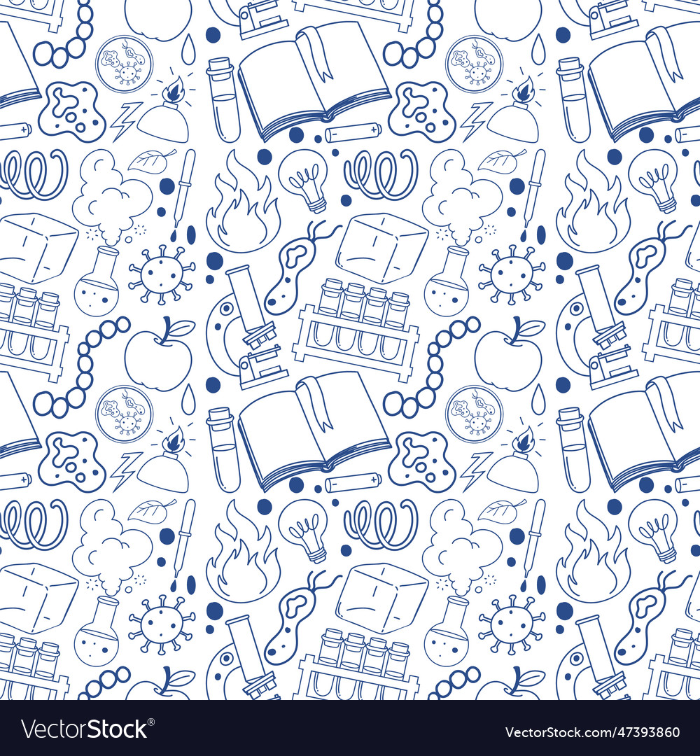 Science objects and icons seamless pattern Vector Image