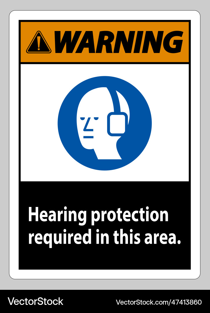 Warning ppe sign hearing protection required Vector Image