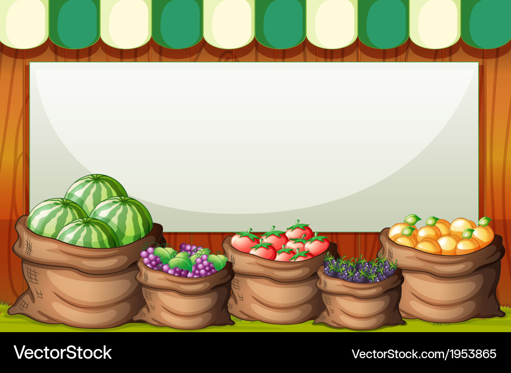 An empty template at the market at the back Vector Image
