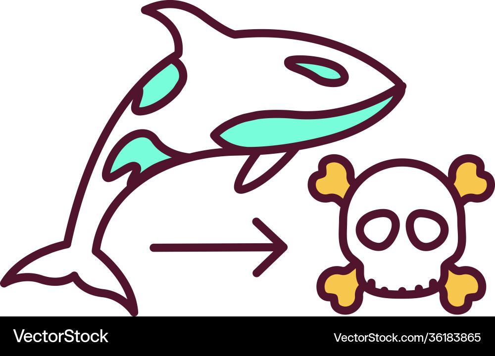 Animal extinction rgb color icon Royalty Free Vector Image