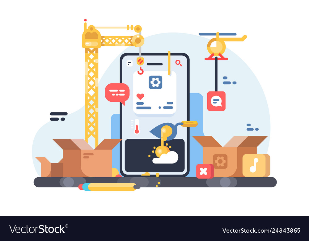 App development process Royalty Free Vector Image