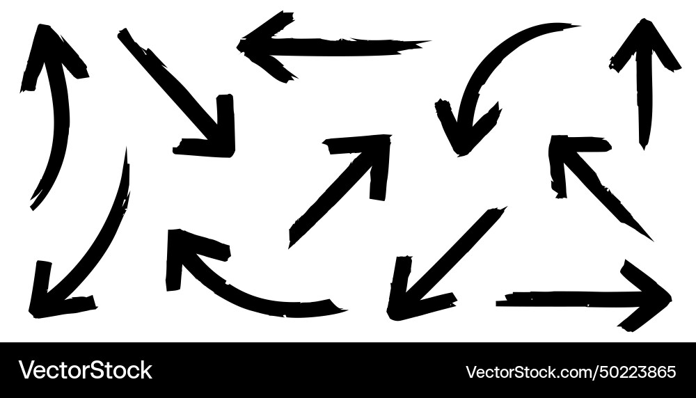 Arrows set for business plan and education Vector Image