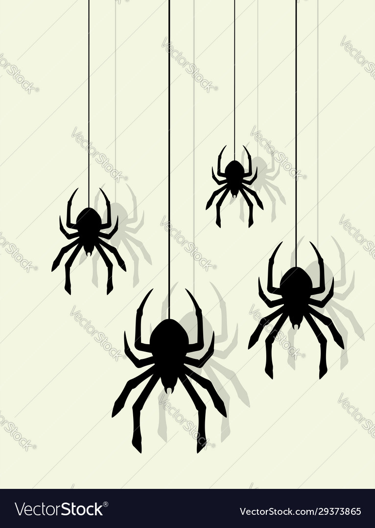 Background pattern hanging spiders on web Vector Image