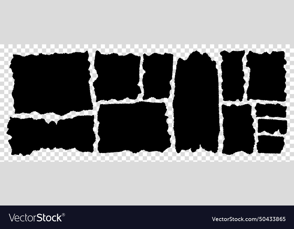 Black rectangle frames with jagged edges Vector Image