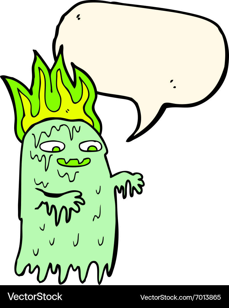 Cartoon spooky ghost with speech bubble Royalty Free Vector