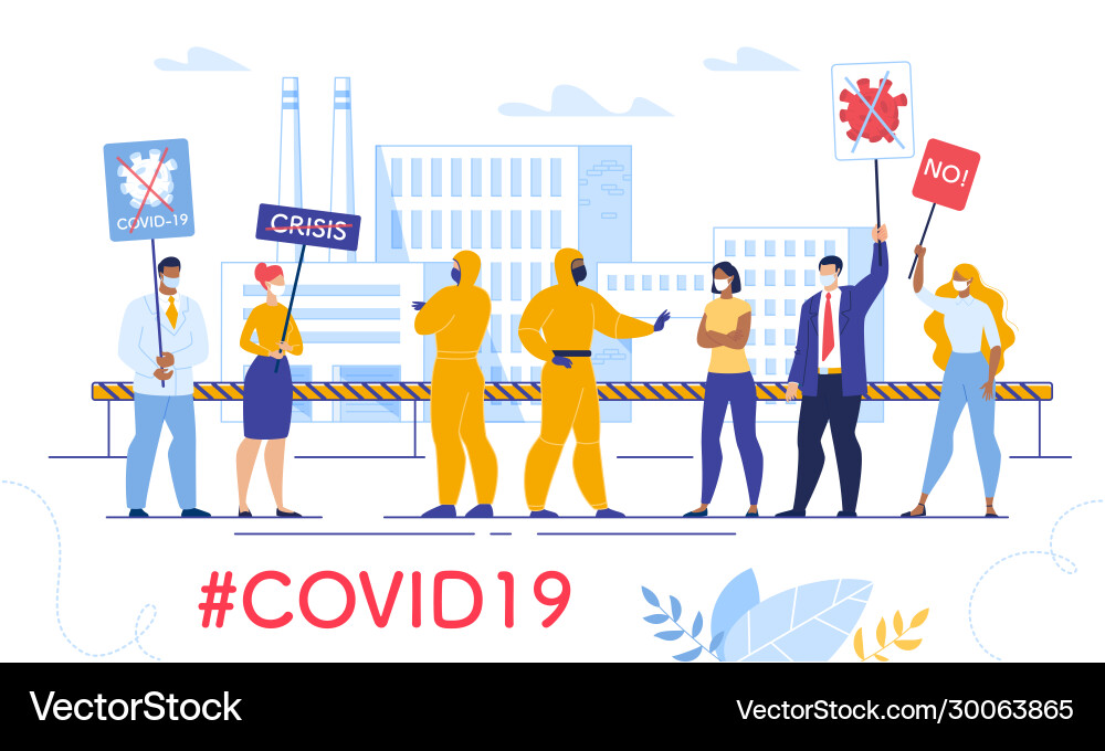 Covid19 outbreak hazard and industrial collapse Vector Image