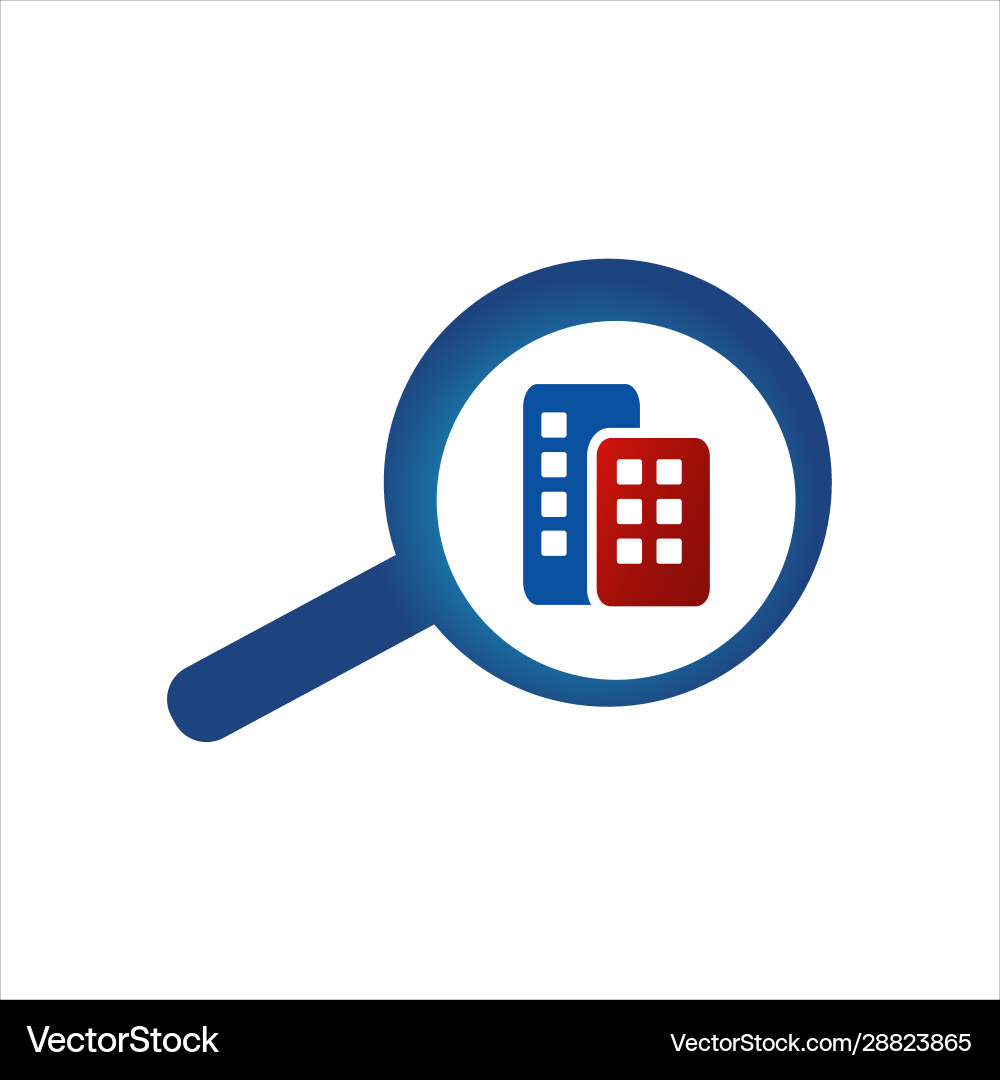 Finding property search logo design guide to find Vector Image