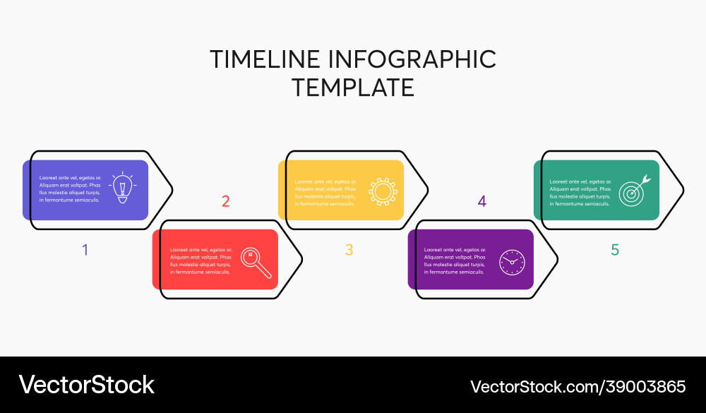 Flat colorful infographic with 5 options Vector Image