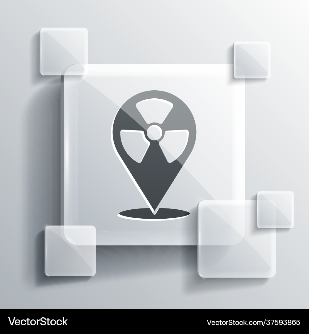 Grey radioactive in location icon isolated on Vector Image