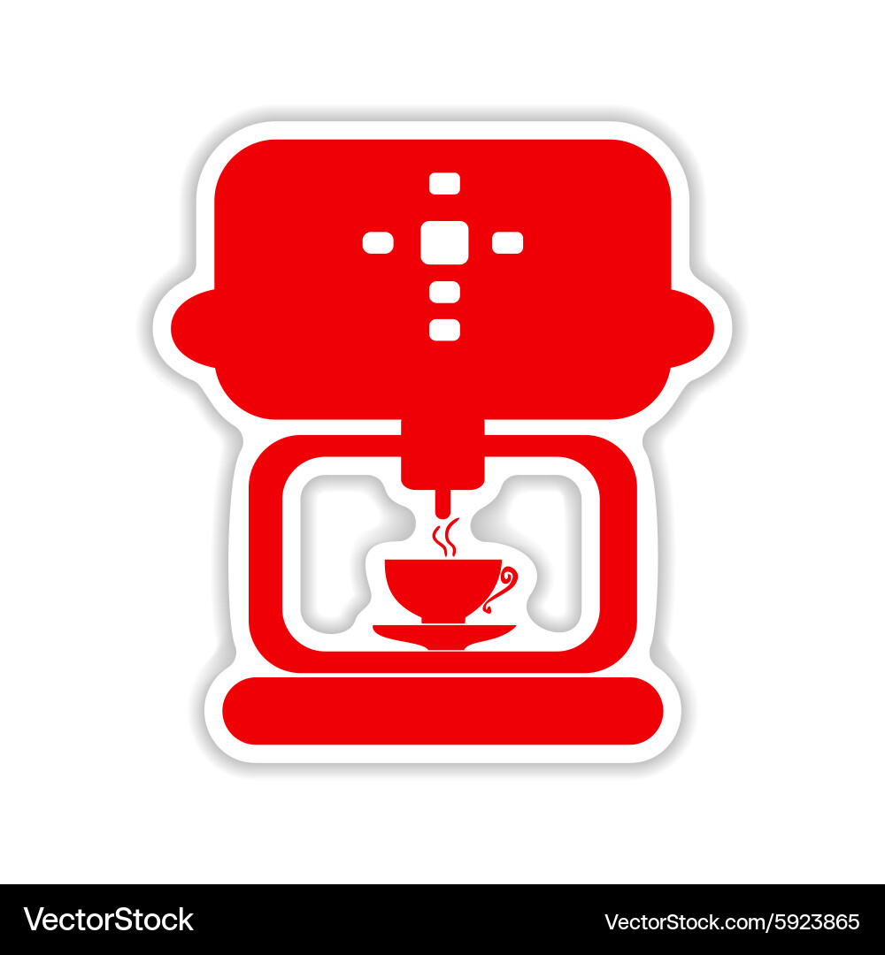 Icon sticker realistic design on paper coffee Vector Image