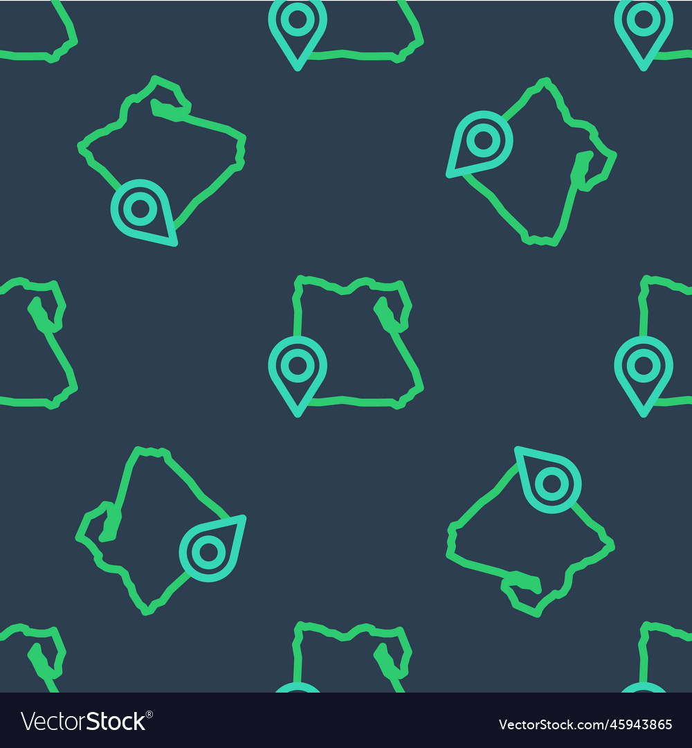 Line map of egypt icon isolated seamless pattern Vector Image