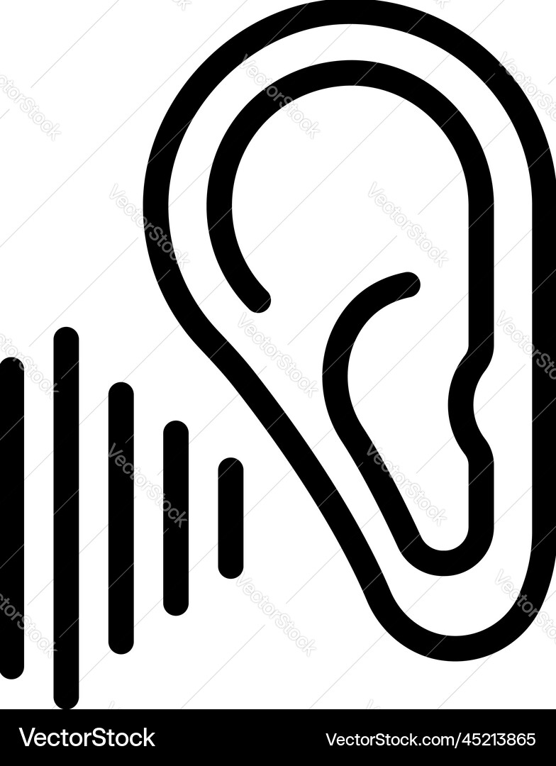 Listen lesson icon outline school online Vector Image