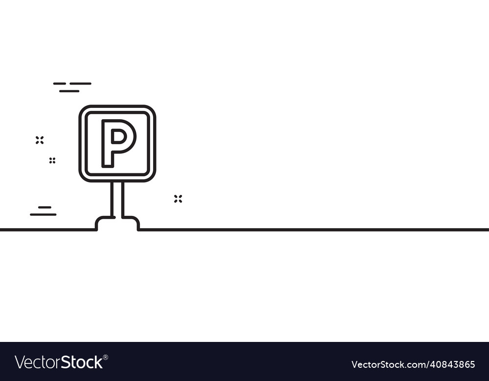 Parking line icon car park sign minimal line Vector Image