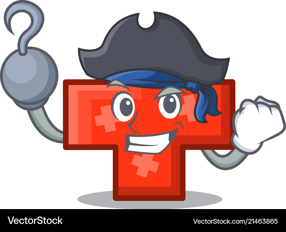 Pirate cross character cartoon style Royalty Free Vector