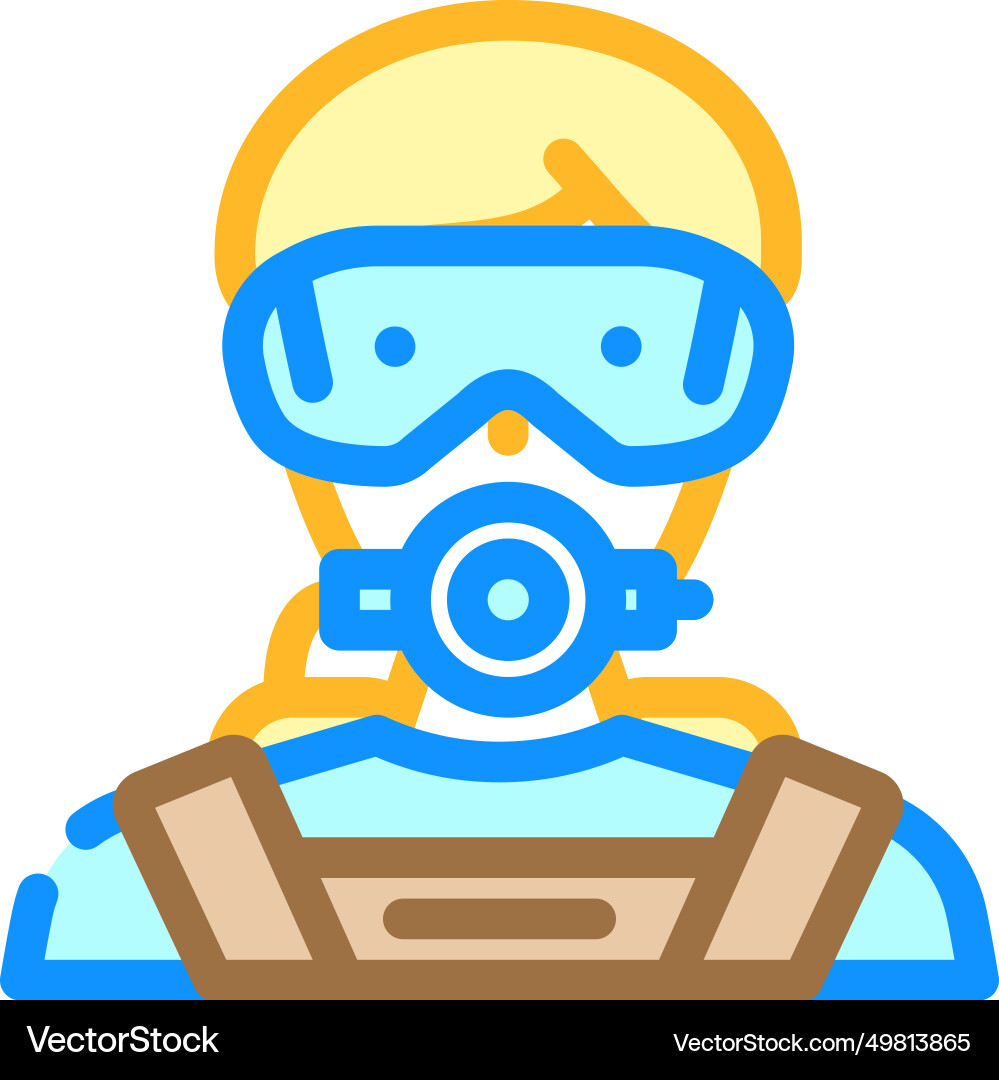 Scuba diving mask face color icon Royalty Free Vector Image