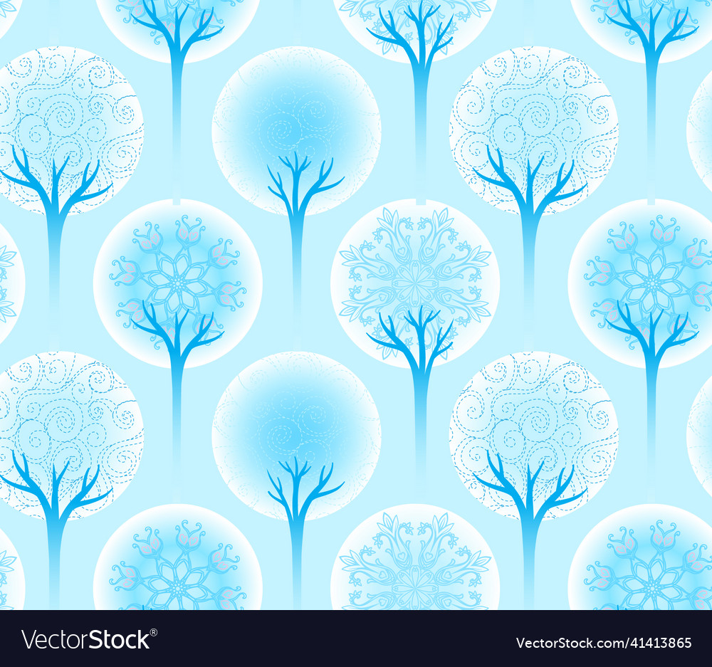 Seamless winter tree pattern Royalty Free Vector Image