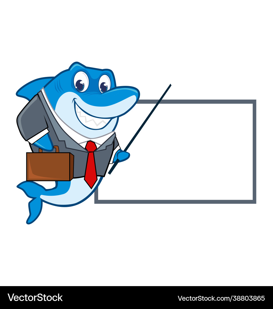 Shark fish insurance cartoon Royalty Free Vector Image