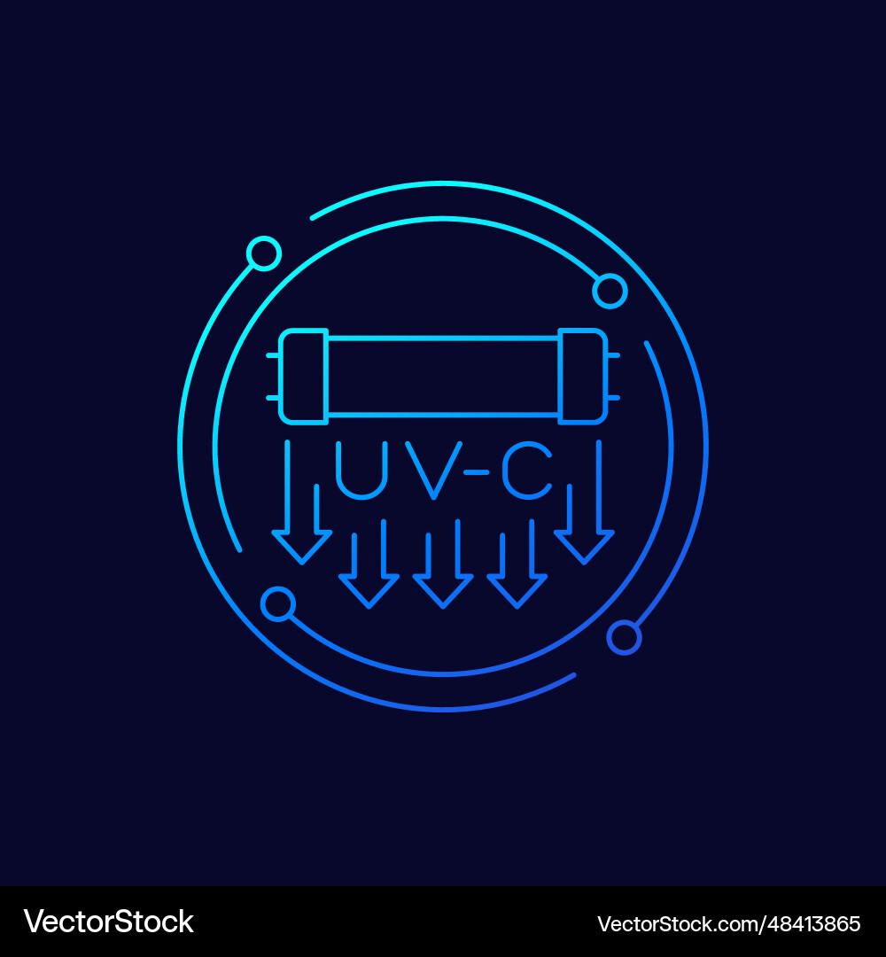 Uv-c lamp for disinfection icon linear design Vector Image