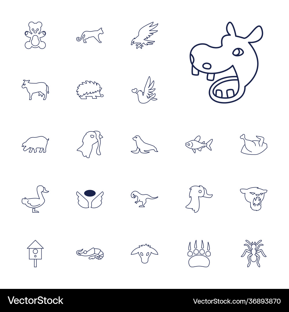 22 animal icons Royalty Free Vector Image - VectorStock