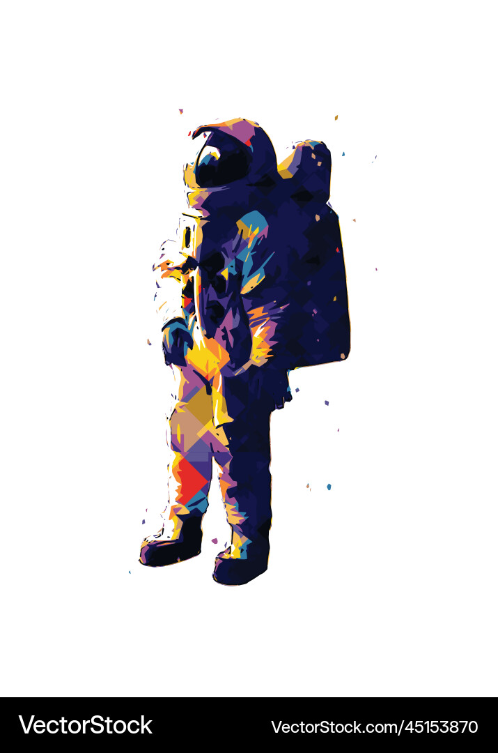 Astronaut colorful geometric design Royalty Free Vector