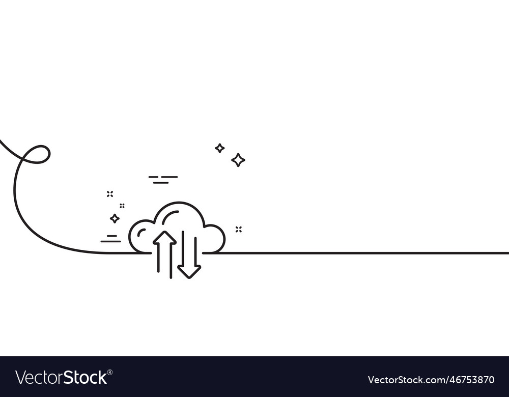Cloud computing sync line icon internet data Vector Image